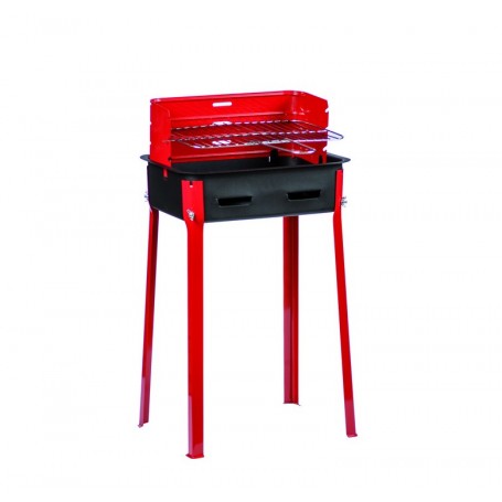 Barbecue a carbonella 25x35 in acciaio con griglia cromata regolabile